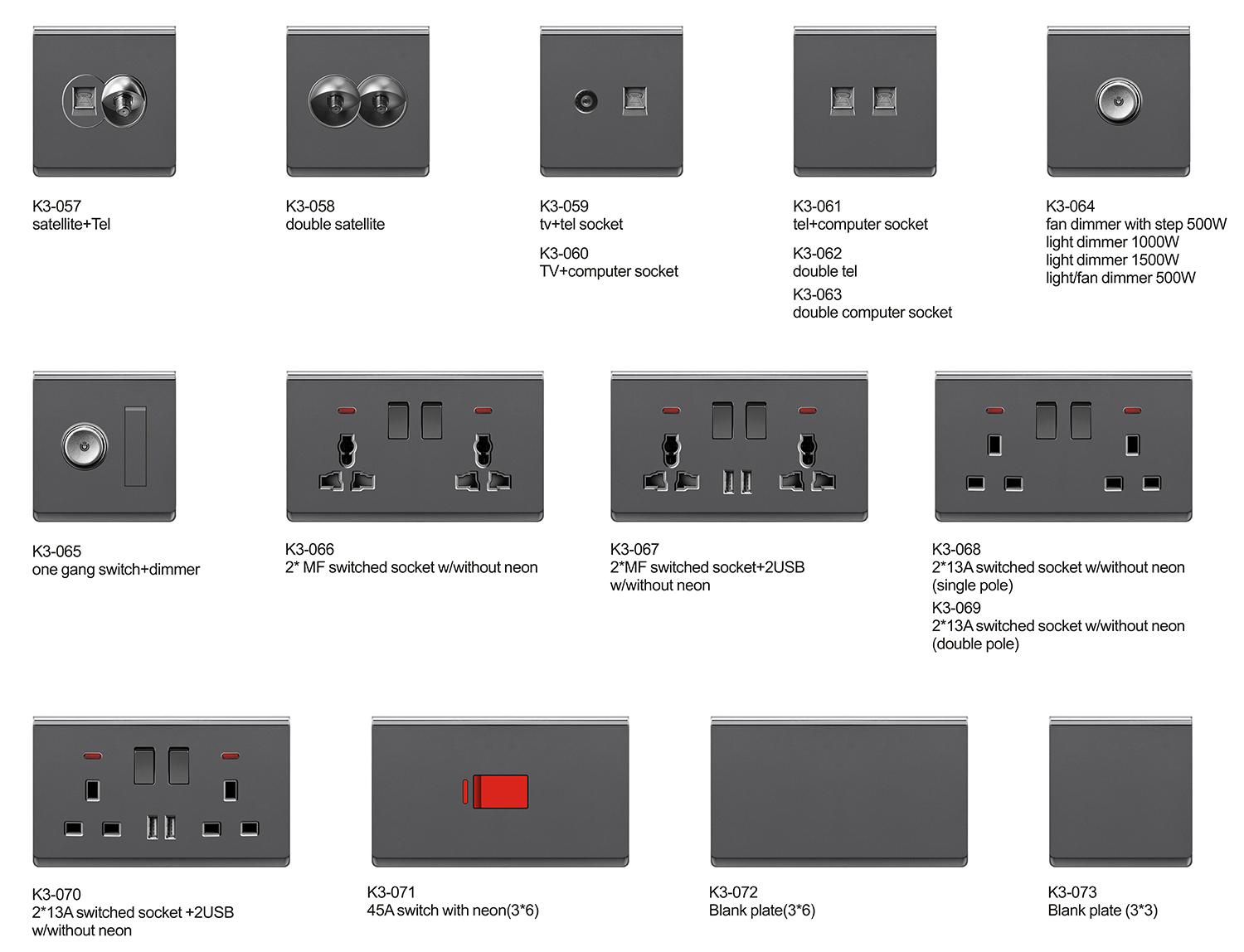 K3 PC - wall switch supplier factory manufacturer in China